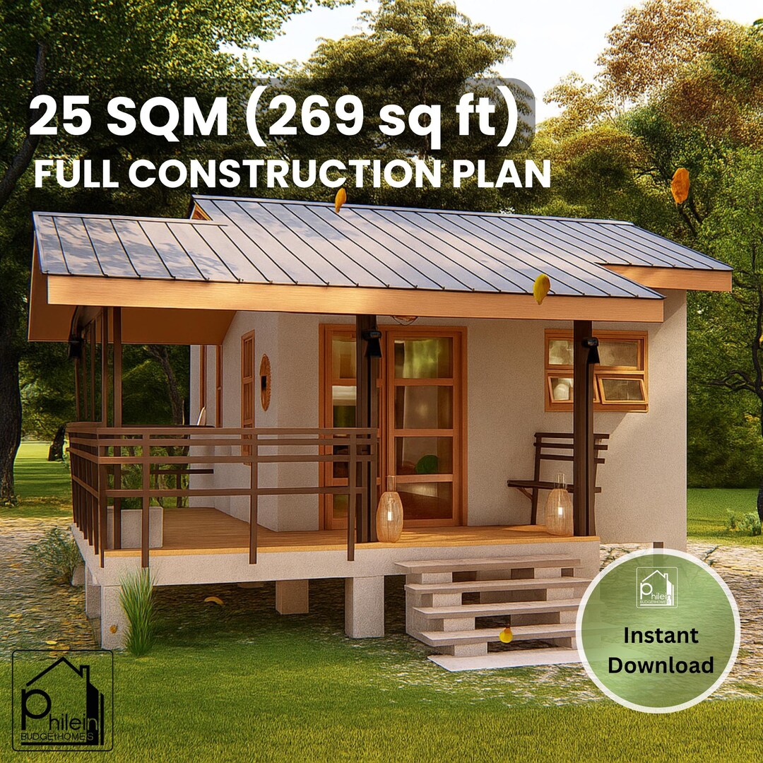 17' X 17' Estelita Tiny House DIY Build Plans - 269 Sq Ft 1 Bedroom ...