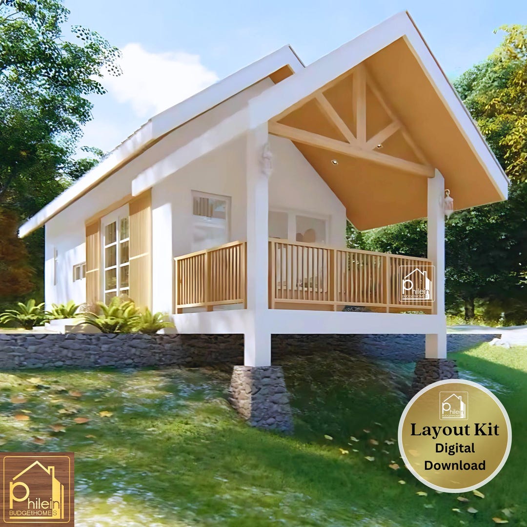 Unique Farm House Design With Loft 50sqm Basic Floor Plan 4 Elevations ...