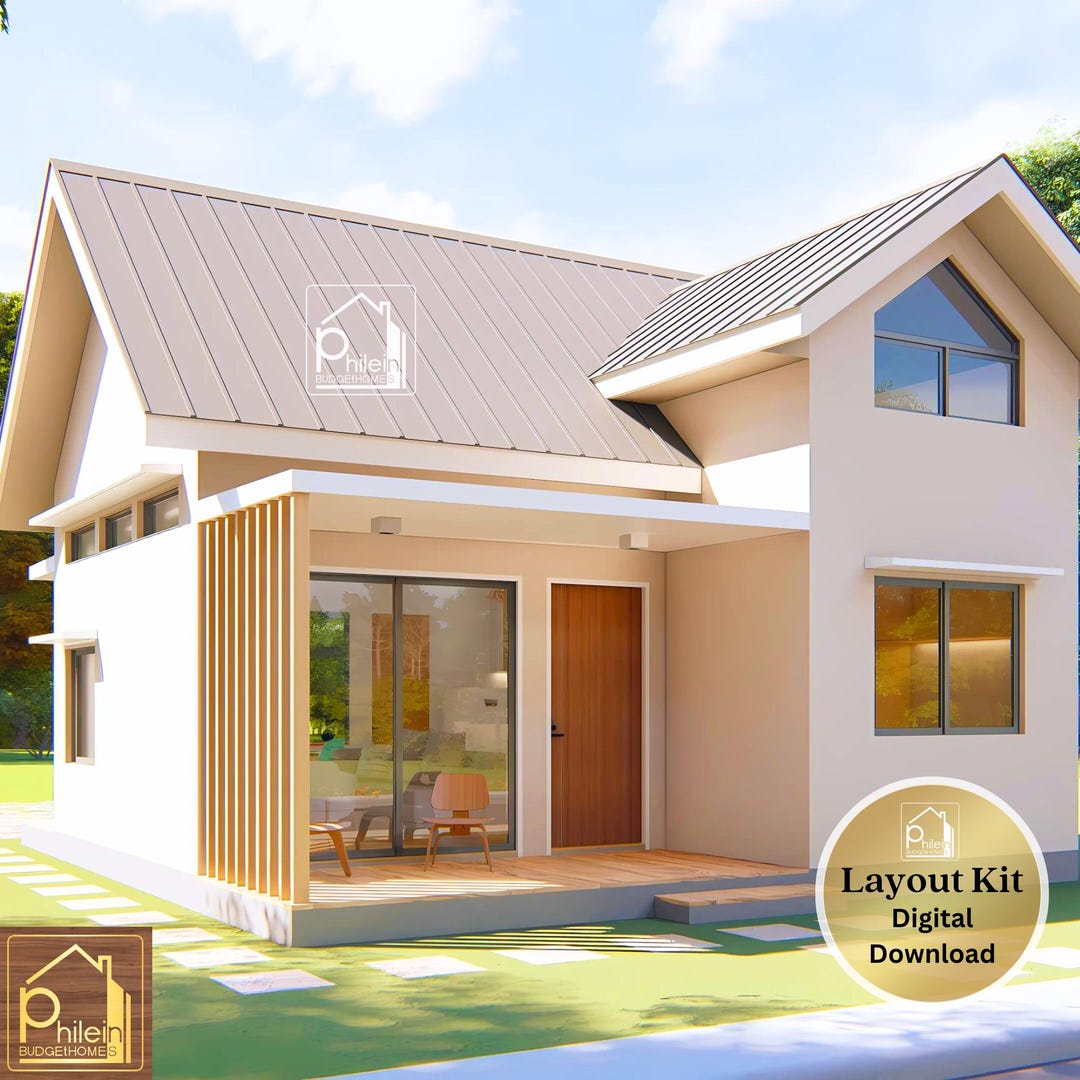 Small Family House Plan 50 Sqm | Basic Floor Plan | 4 Elevations 2 Sections | Digital Download ...