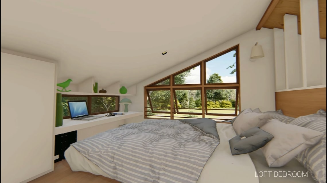 26 Sqm. Tiny House Plan with Loft Bedroom & Porch Basic - Etsy Australia