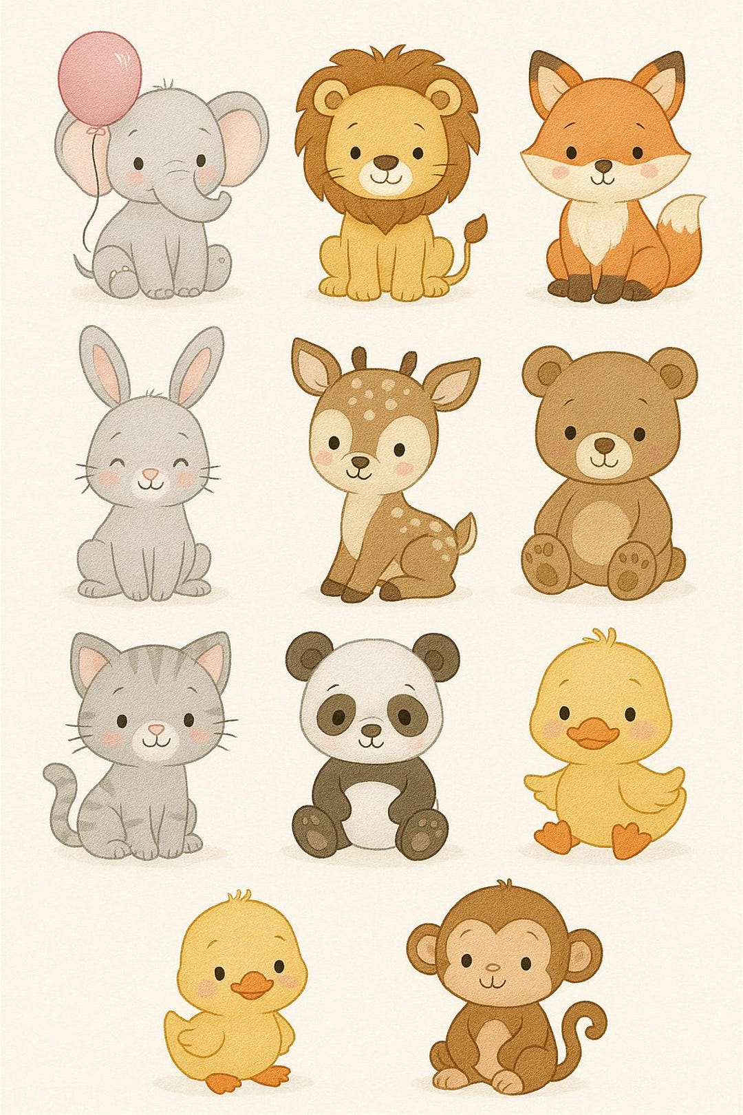 Adorable Animal Embroidery Machine Files_instant Download, Bunny,fox ...