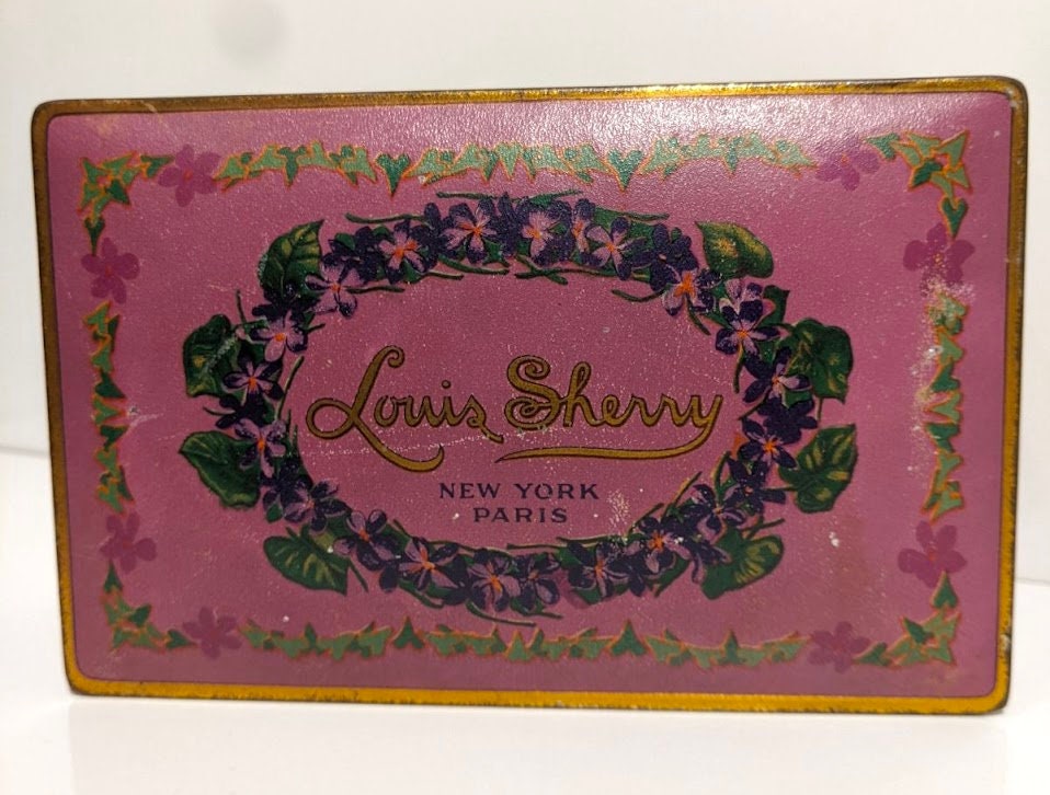 VINTAGE Louis Sherry Purple Tin Box - Etsy