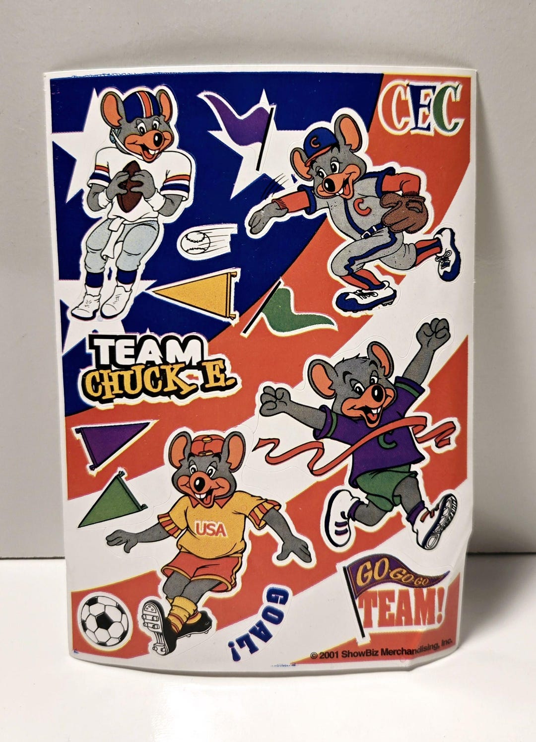 2001 Chuck E Cheese Sticker Sheet - Etsy