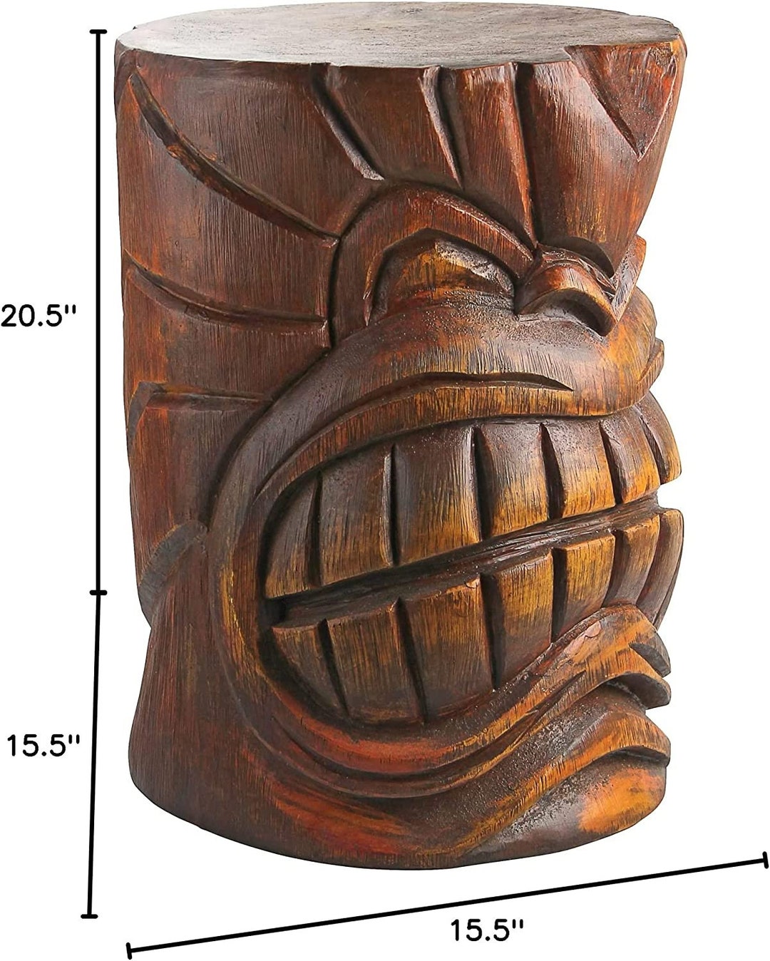 The Grande Tiki God Kanaloa Teeth Indoor/outdoor Side Table Statue for Patio Bar or Den, 15 ...