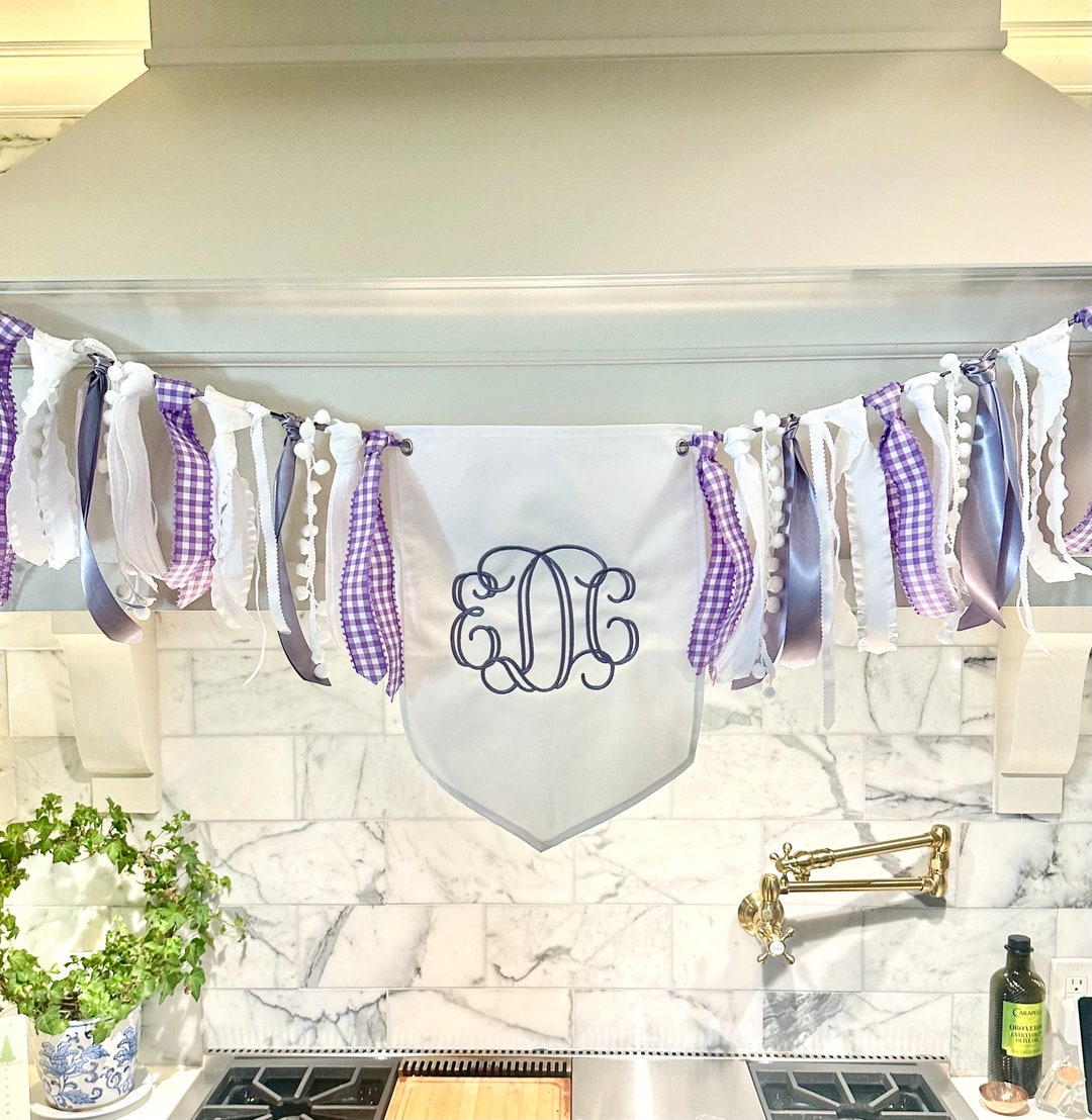 Custom Monogram Birthday Banner, Personalized Gift, Girl Gift, Baby ...