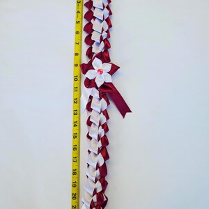 Closed Lei in White and Wine (burgundy,maroon) Ties With 1 Flower. - Etsy