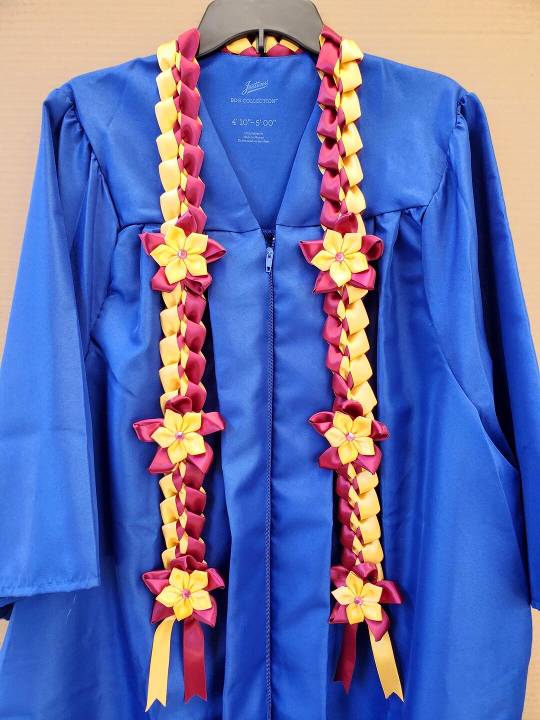 Graduation Opened-ends Lei in Gold and Maroon/wine. - Etsy