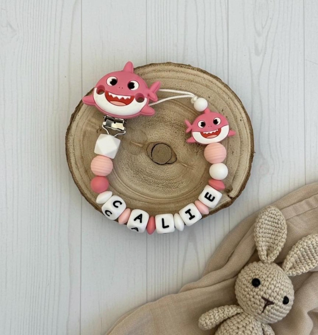 Pink Baby Shark Pacifier Clip - Etsy