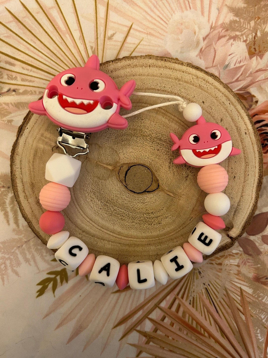 Baby Shark Pink Pacifier Clip - Etsy