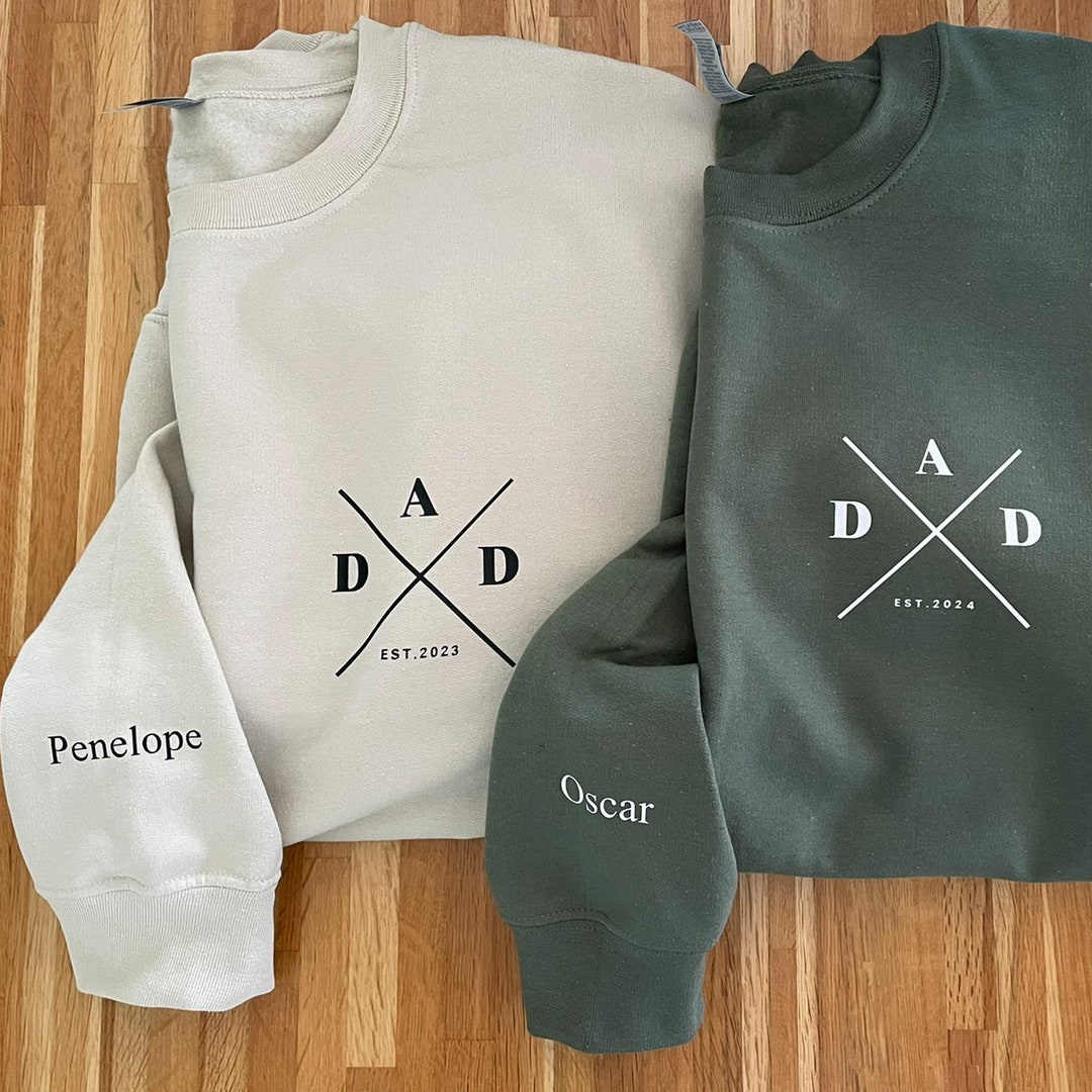 Personalised Dad Sweatshirt With Names on Sleeve Dad Father's Day New ...