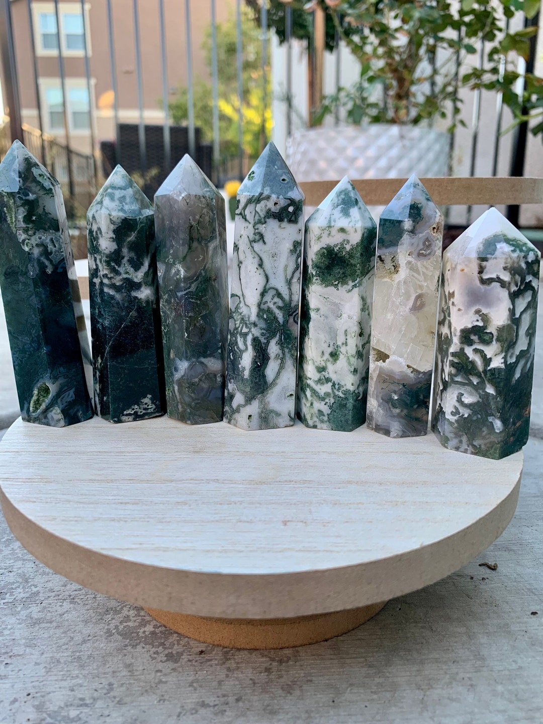 Gorgeous Moss Agate Towers With Druzy - Etsy
