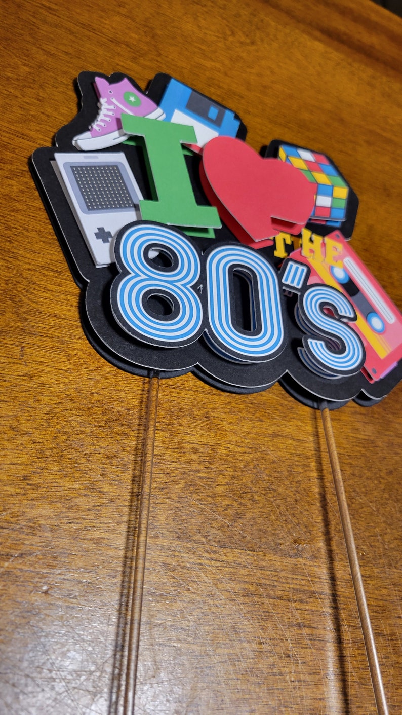 80s Cake Topper 80 Confetti - Etsy