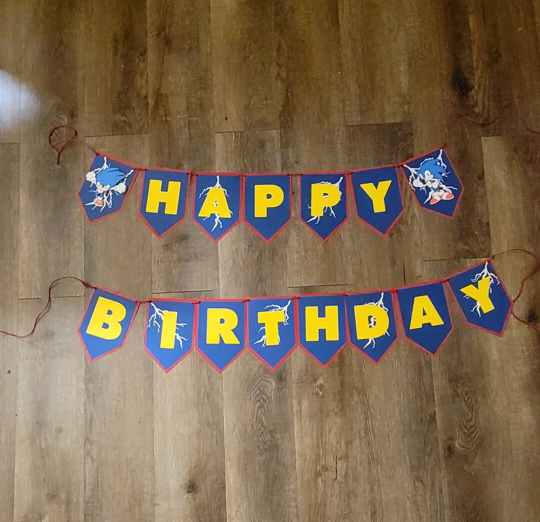 Sonic Party ,sonic Banner, Sonic Cupcake Toppers, Sonic Thank You Tags ...