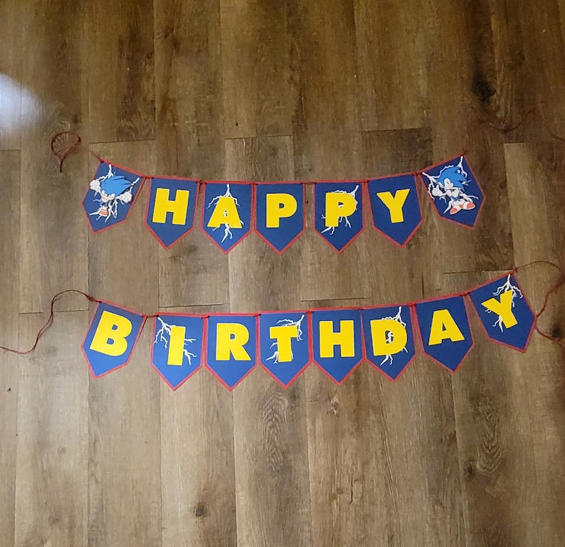 Sonic Party sonic Banner Sonic Cupcake Toppers Sonic Thank - Etsy