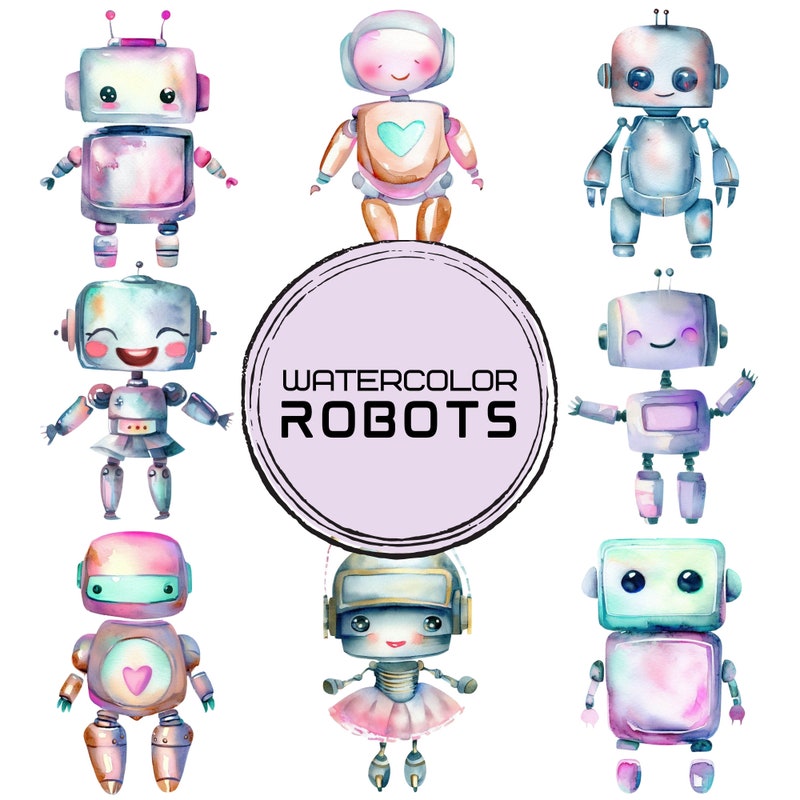 Cute Robot Art - Etsy