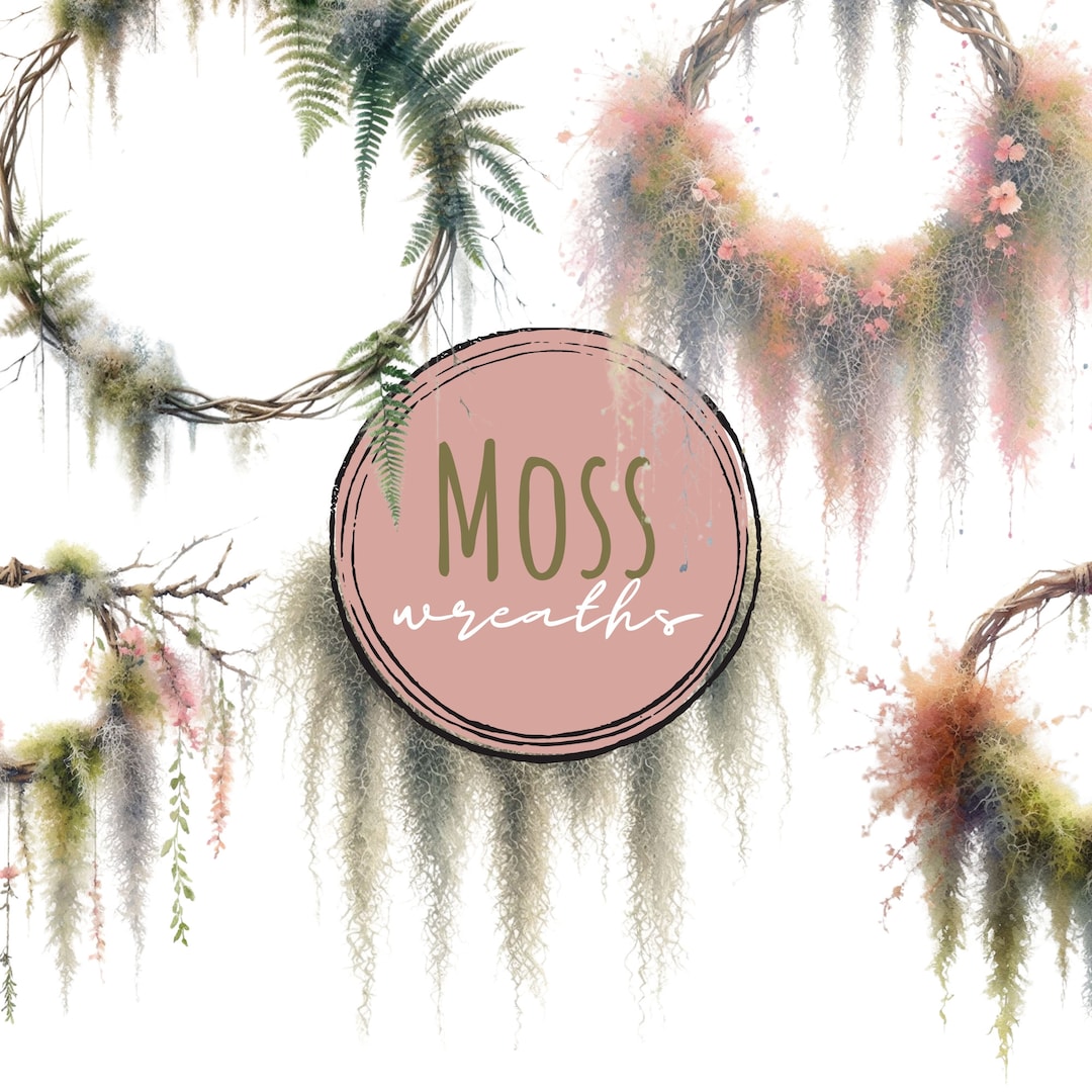 Moss Clipart | Hanging Spanish Moss Wreaths | Commercial Use & DIY - Etsy