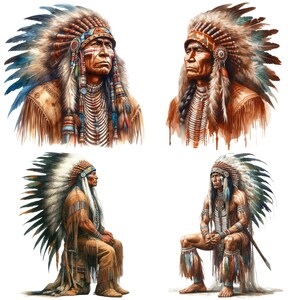 Watercolor Native American Clipart Bundle: Commercial Use PNG - Etsy