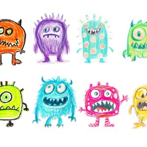 Monster Clipart | Cute Childish Monster PNG Bundle | Commercial Use ...