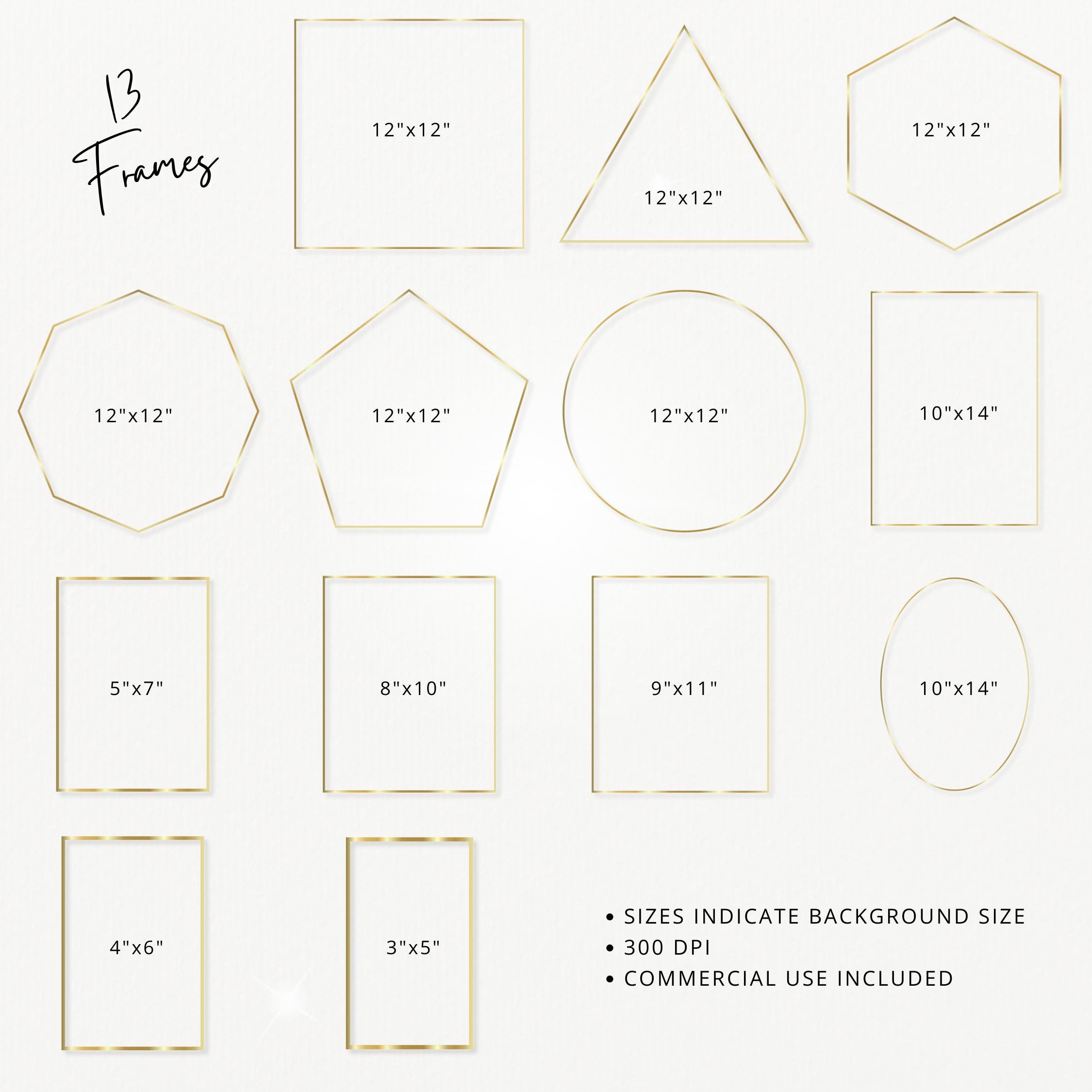 Gold Frame Clipart Bundle: Gold Frames & Borders (PNG Digital Download ...