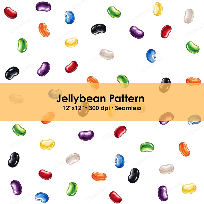 Easter Clipart | Jellybean Pattern PNG Bundle | Seamless Easter ...