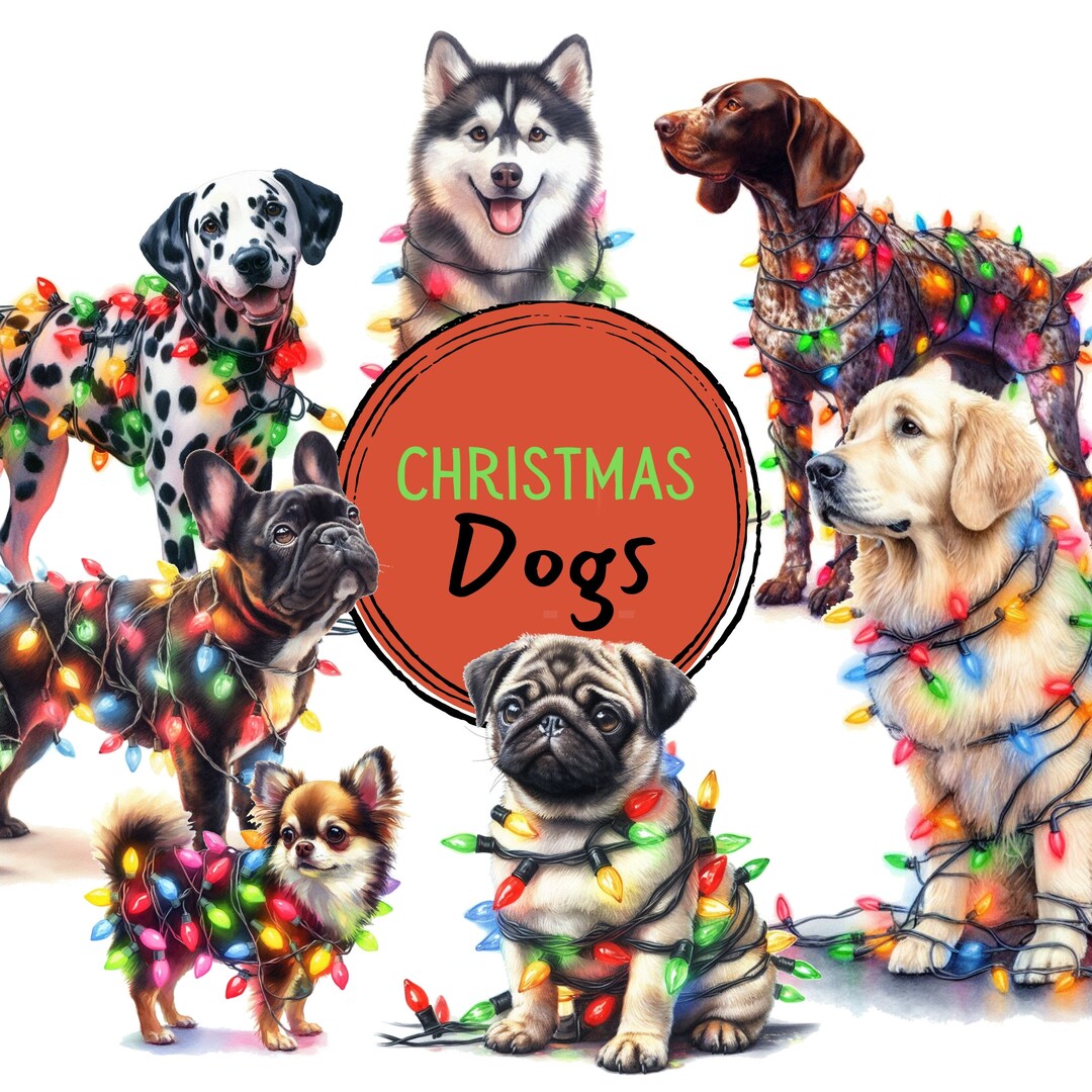 Dog Clipart | Christmas Dogs PNG Bundle | Commercial Use & DIY - Etsy