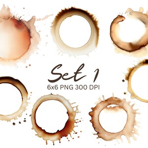 Commercial Use Coffee Rings Clipart, Coffee Stains Clipart, Coffee ...