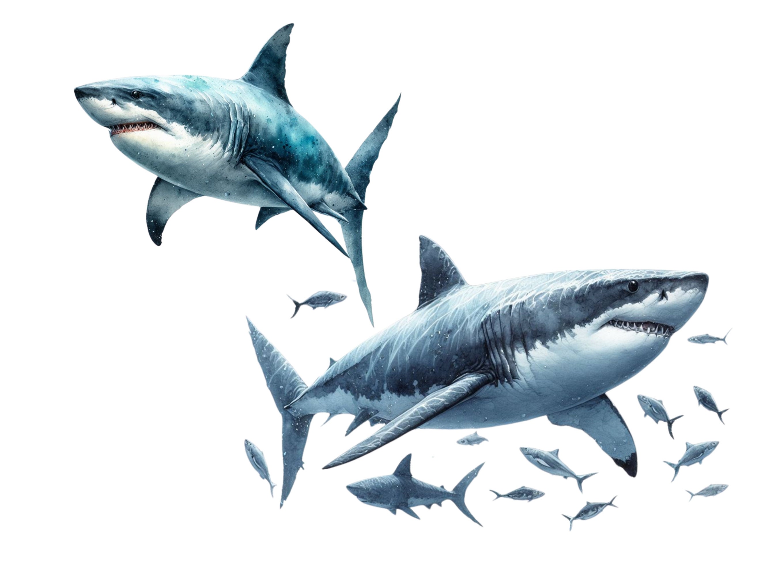 Commercial Use Shark Clipart, Shark Art, Sea Creatures Printable Pngs ...