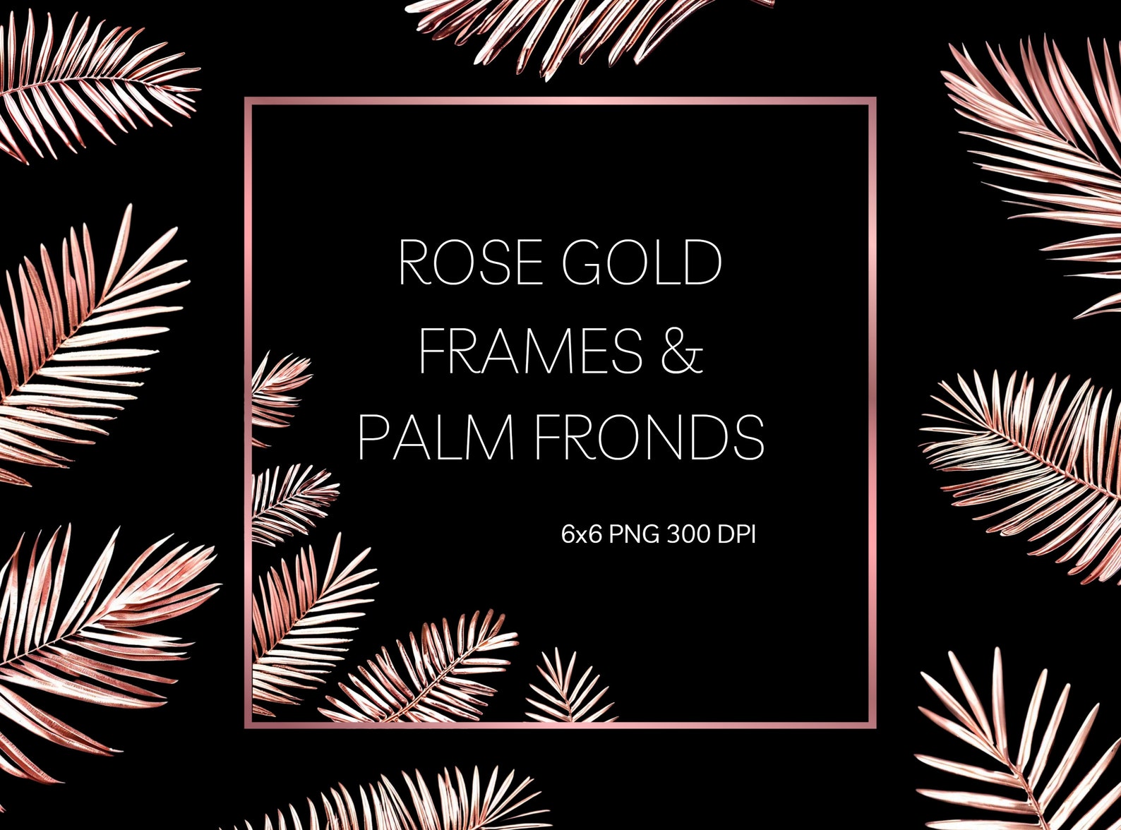Commercial Use Rose Gold Frames, Metallic Rose Gold Frames Clipart ...