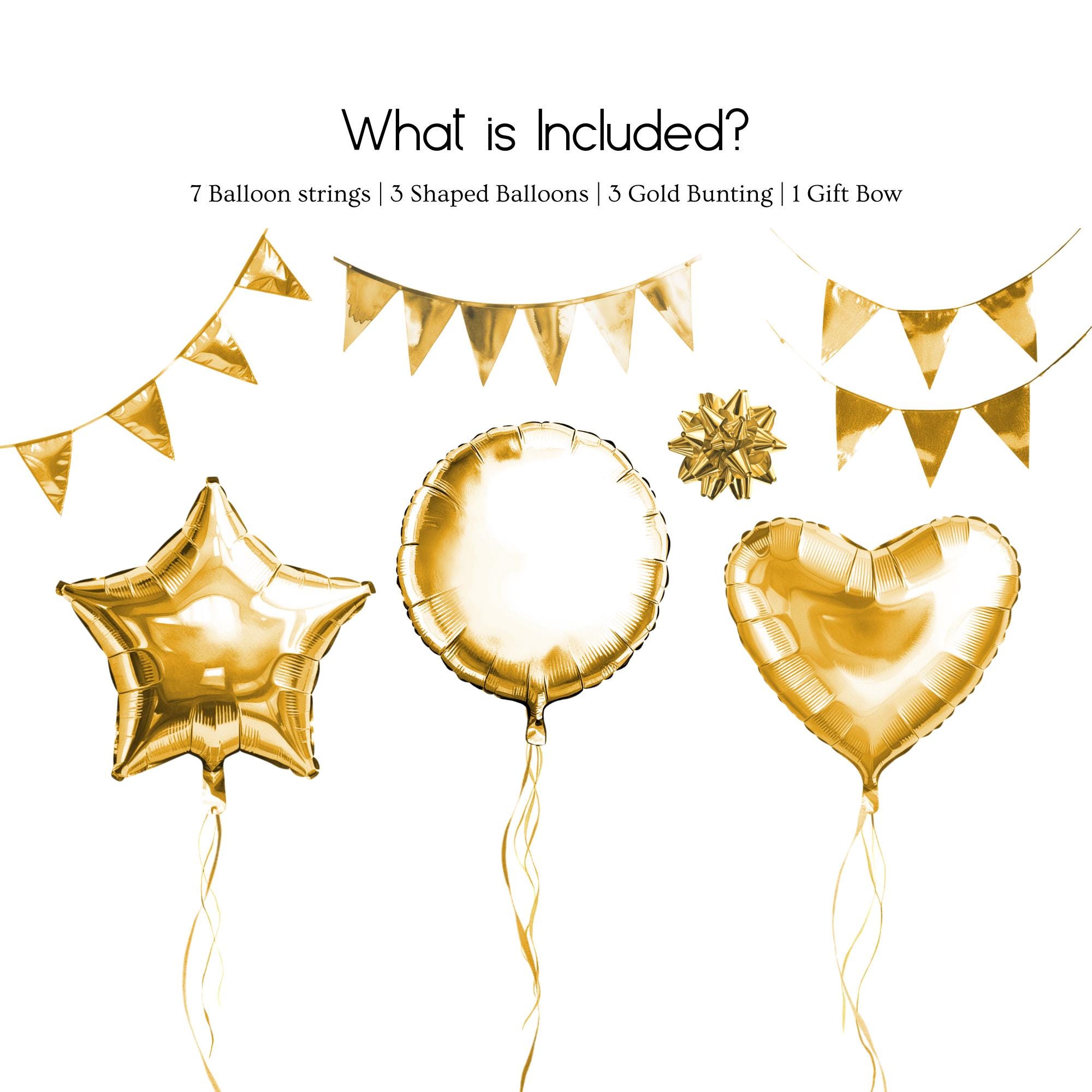 Gold Balloon Clipart Bundle: PNG Foil Number Balloons and Mylar Clipart ...