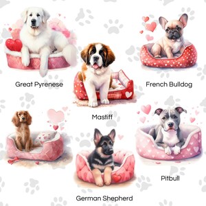 Dog Clipart | Valentines Day Dog PNG Bundle | Commercial Use & DIY - Etsy