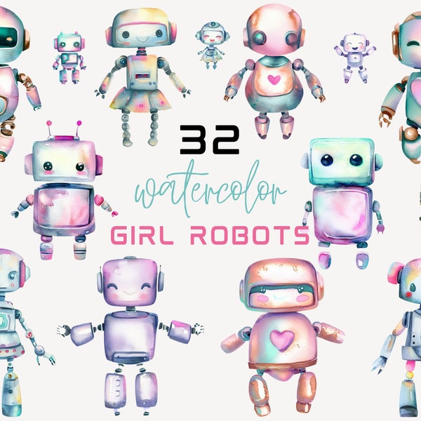 Robot Clipart - Etsy
