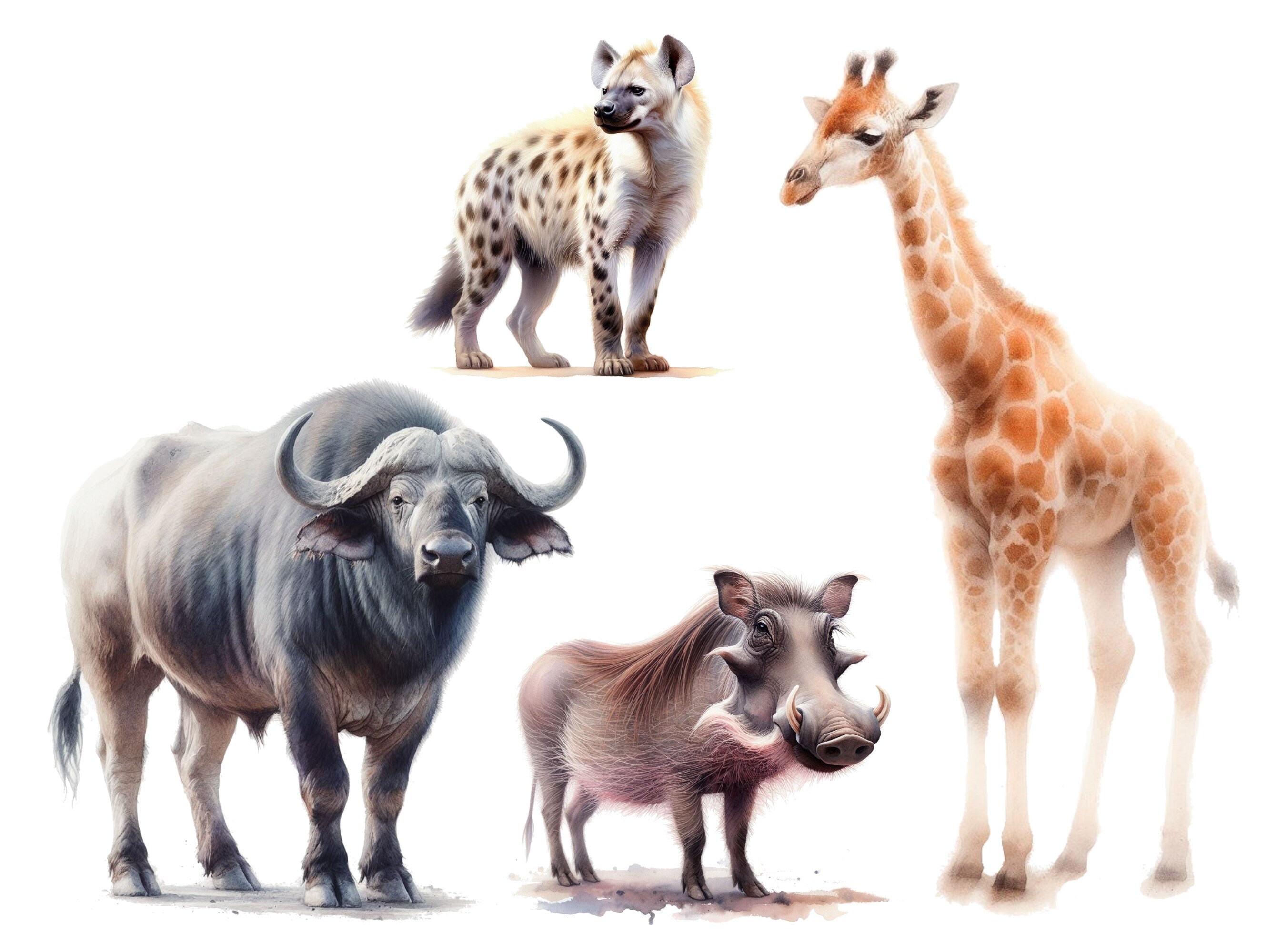 Safari Animals Clipart, Safari Animals Png, African Animals - Etsy