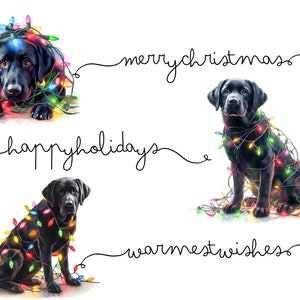 Commercial Use Black Labrador Christmas, Dog Funny Clipart, Black ...