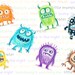 Monster Clipart: Crayon Art PNG Bundle (commercial Use) - Etsy UK