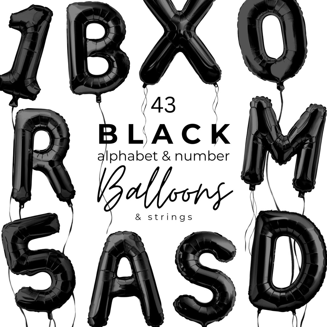 Alphabet & Number Balloon Clipart - Instant Download - Custom Colors ...