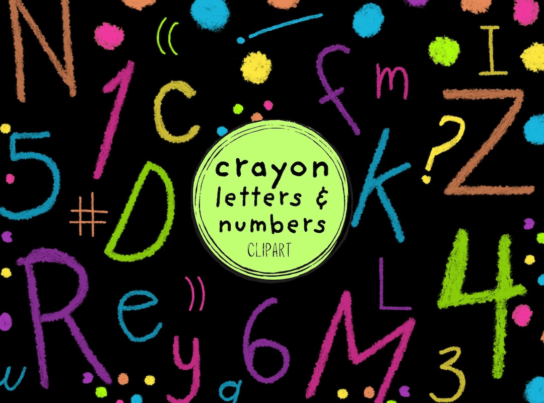 Crayon Clipart | Alphabet and Numbers Crayon PNG Bundle | Commercial ...