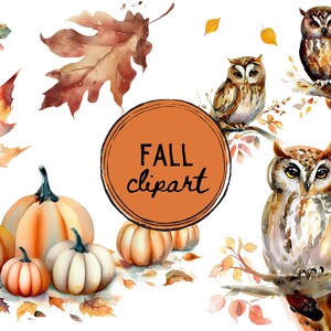 Fall Clipart | Watercolor Fall PNG Bundle | Commercial Use & DIY - Etsy