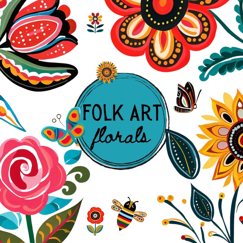 Folk Art Flowers - Etsy