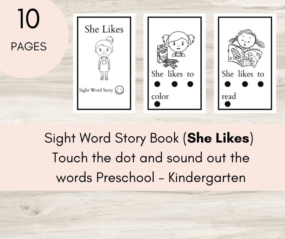 Sight Word Story Book (she Likes) - Touch the Dot and Sound Out the ...