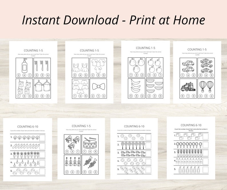 Numbers 1 to 10 Activity Worksheets for Preschool and Kindergarten ...