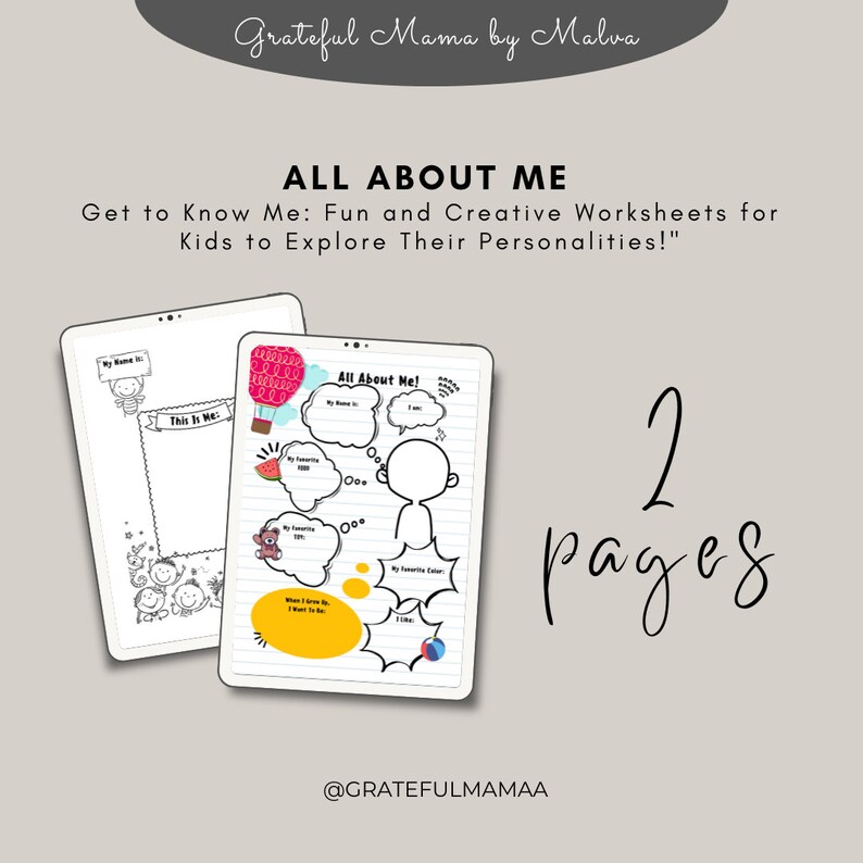 All About Me, Fun and Engaging Worksheets for Kids to Express ...
