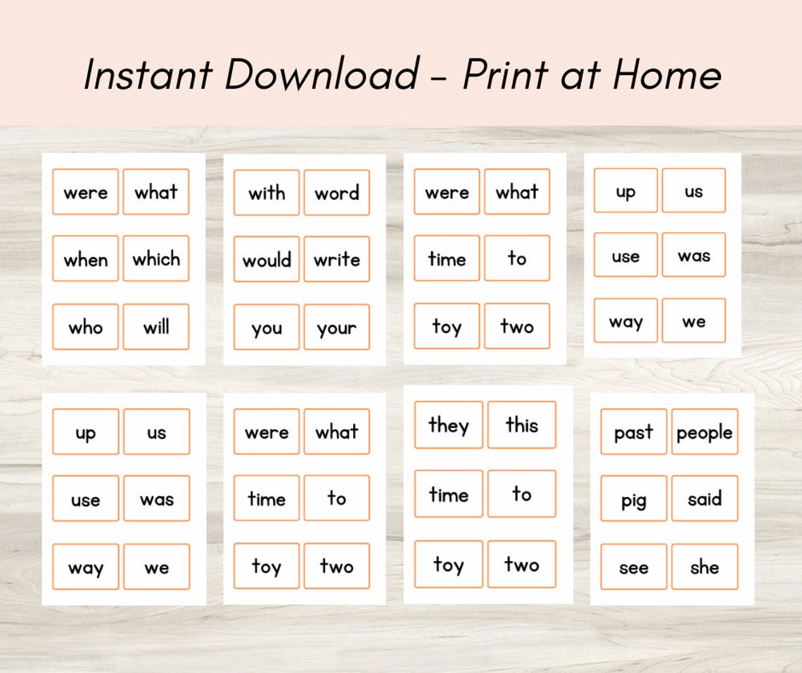 Prek and Kindergarten Sight Words - Etsy