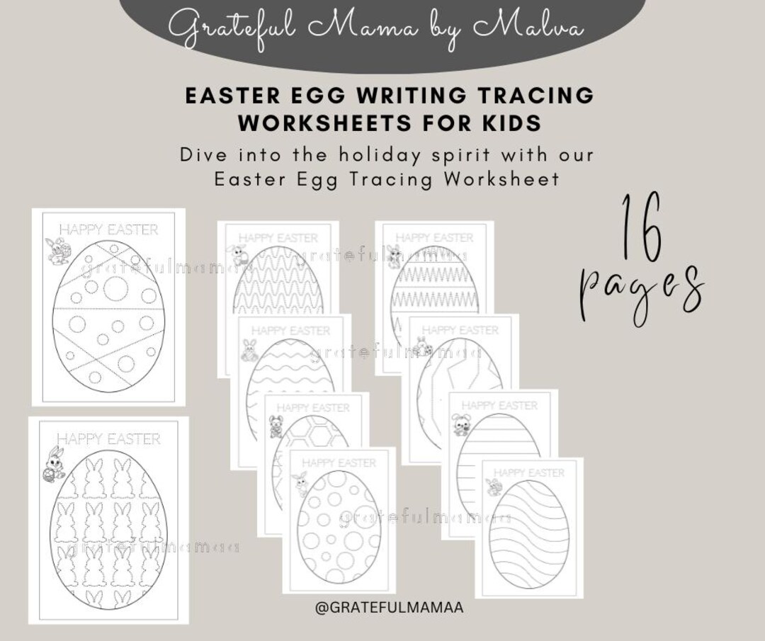 Easter Egg Tracing Worksheet for Kids - Etsy