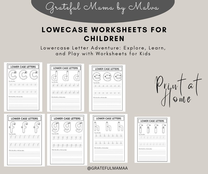 Children Lowercase Worksheets - Etsy
