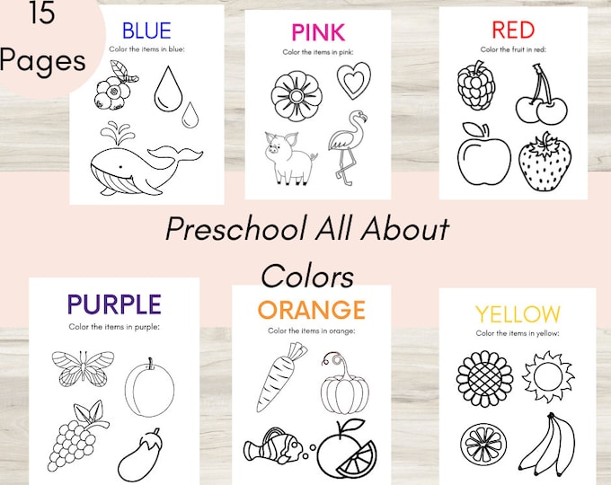 Color Sorting Images to Colors / Color Sheets/ Identification of Colors ...