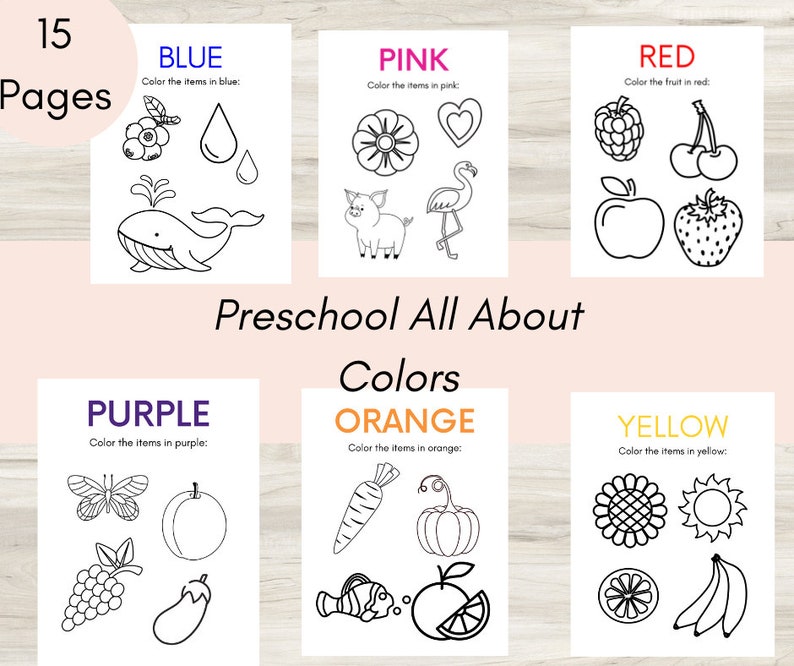 Preschool Coloring Pages: Learn Colors Activity (printable) - Etsy