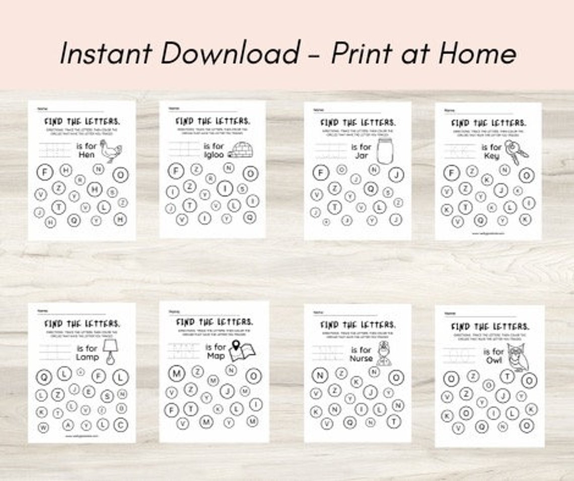 Find the Letter, Learn ABC and Trace - Etsy