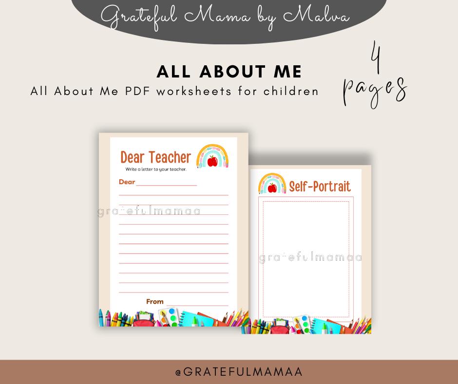 All About Me Printable: Fun & Interactive Kids' Activity, PDF Digital ...