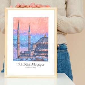 Blue Mosque Digital Art Download | Istanbul, Turkey Art | Watercolour ...