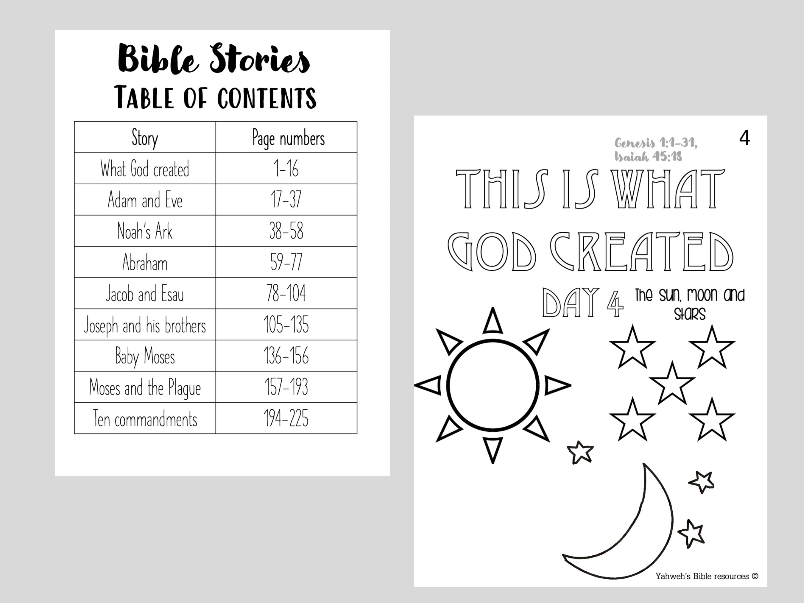Bible Coloring Pages and Worksheets Book|kids Coloring Book| Bible ...
